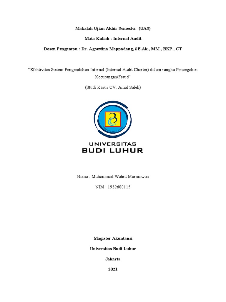 UAS IA 1932600115 Muhammad Wahid M Final | PDF