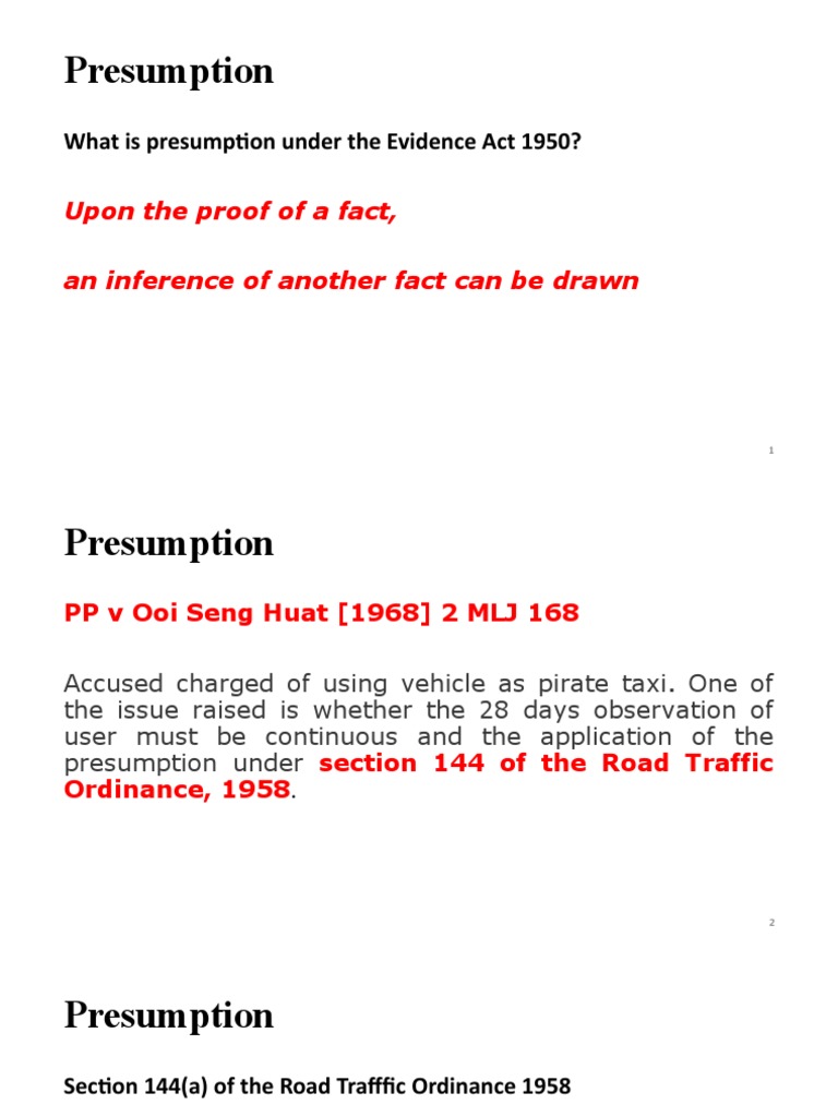 Understanding Legal Presumptions in Evidence Act | PDF | Burden Of ...