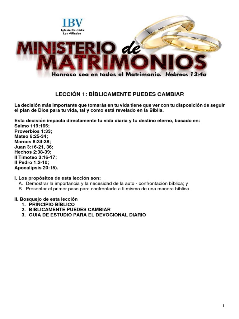Cambio Bíblico en el Matrimonio Cristiano | PDF | Oración | Pecado