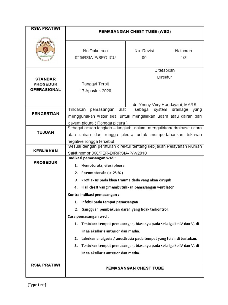Pemasangan Chest Tube | PDF