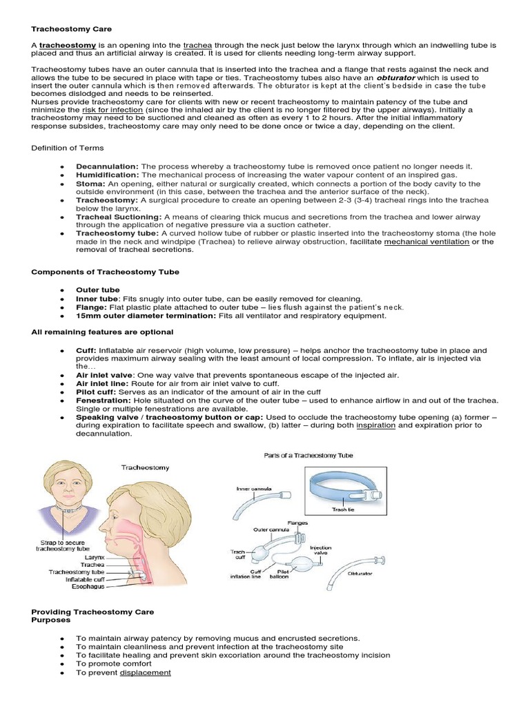 Tracheostomy Care | Download Free PDF | Respiratory Tract | Medical ...