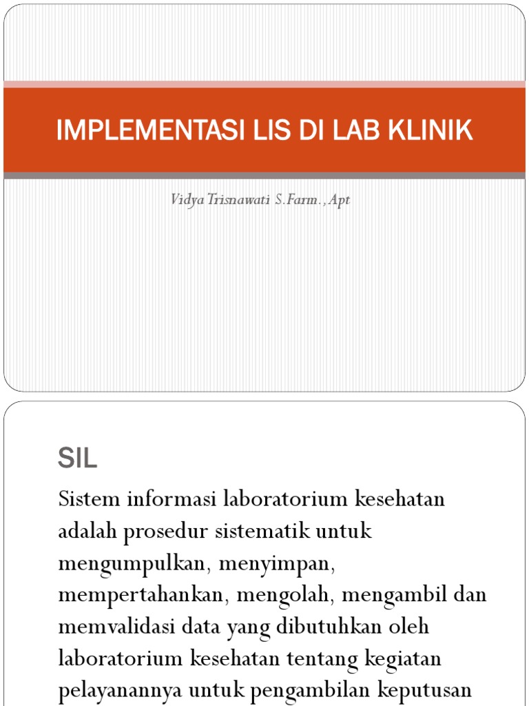 Implementasi Lis Di Lab Klinik 29 09 21 | PDF