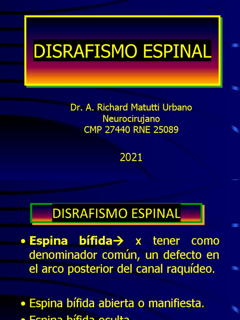 Disrafismo Espinal Unu | PDF | Especialidades Medicas | Medicina CLINICA