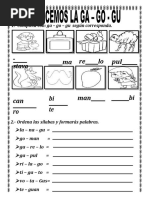 Ficha de G, Gue, Gui | PDF