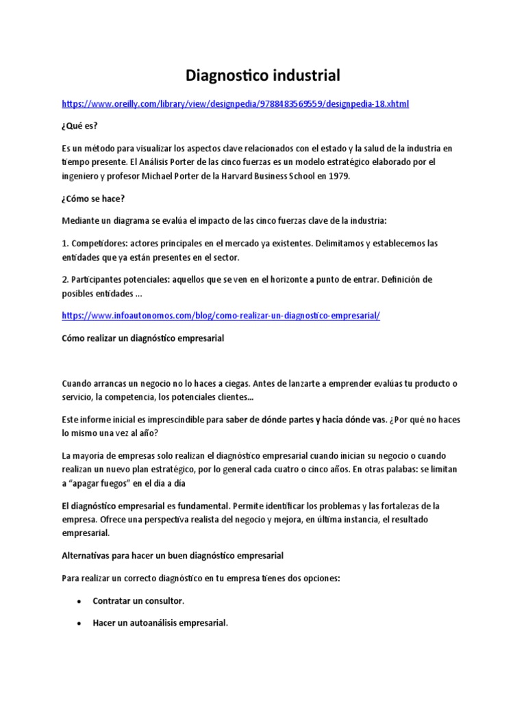 Diagnostico Industrial Descargar Gratis Pdf Marketing Economias