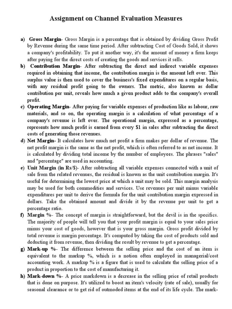 Group 10 Channel Evaluation Measures | PDF | Gross Margin | Net Income