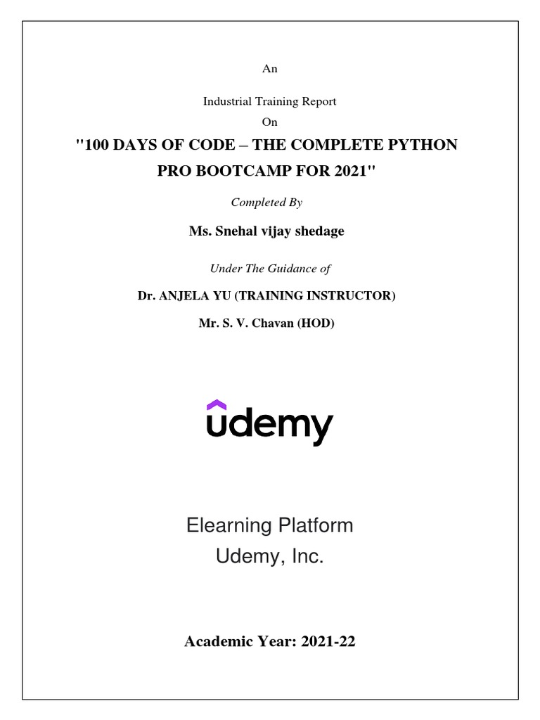 Industrial Training Report 2021-22 | PDF | Html | World Wide Web