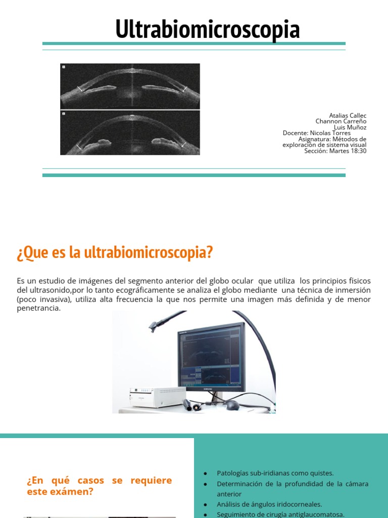 Ultrabiomicroscopia Ocular: Guía y Procedimiento | PDF | Cáncer | Ojo