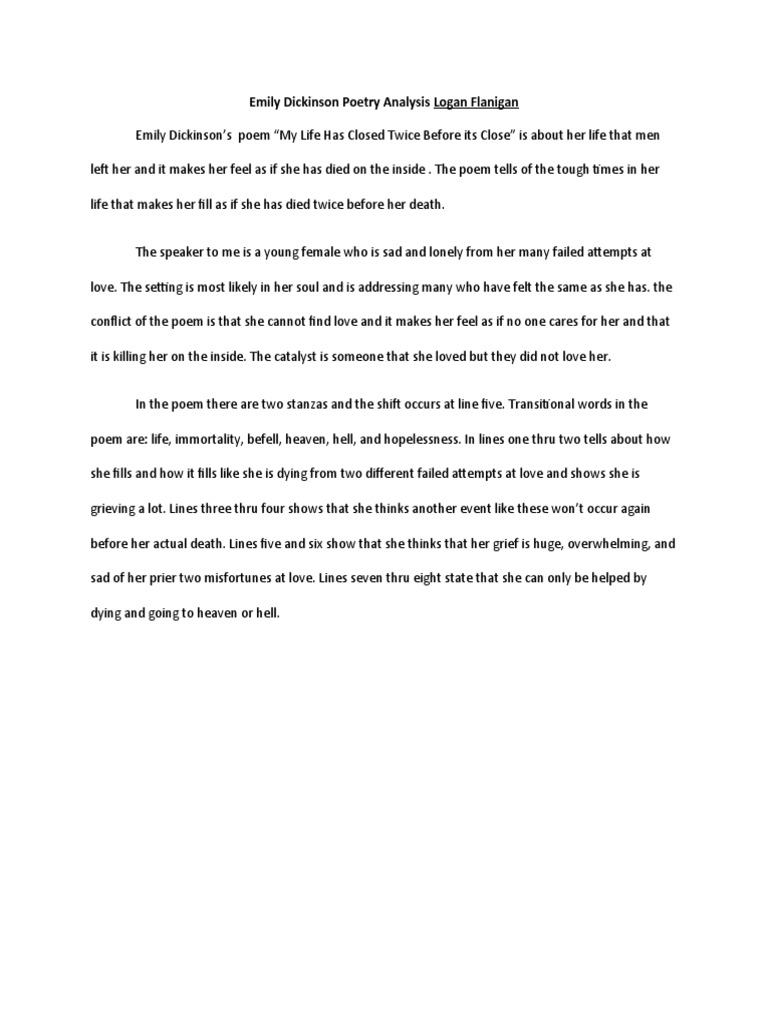 Emily Dickinson Poem Analysis | PDF