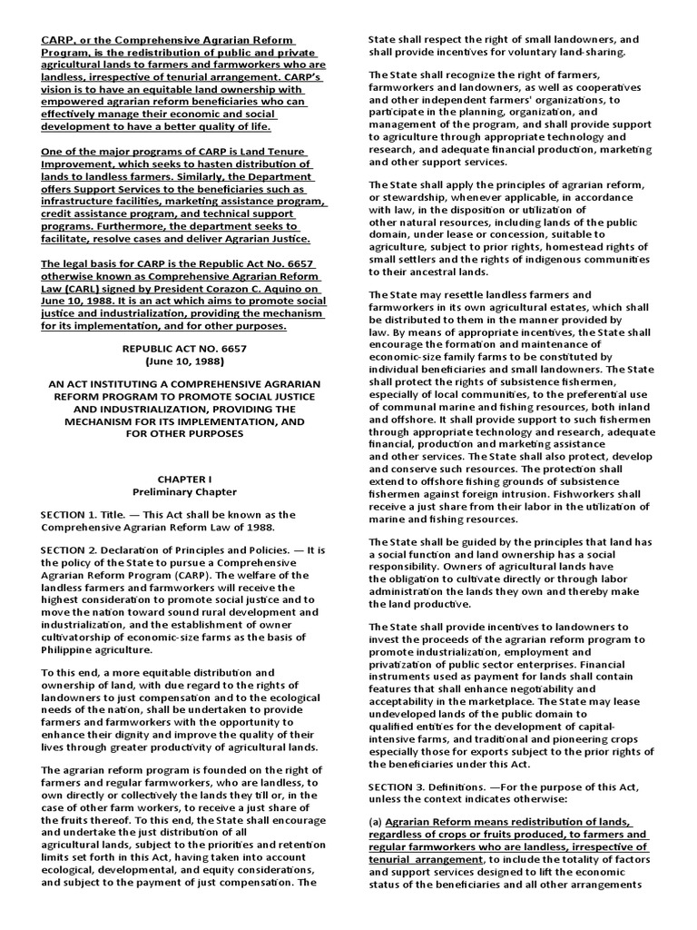 Comprehensive Agrarian Reform Program | PDF | Agriculture | Economies