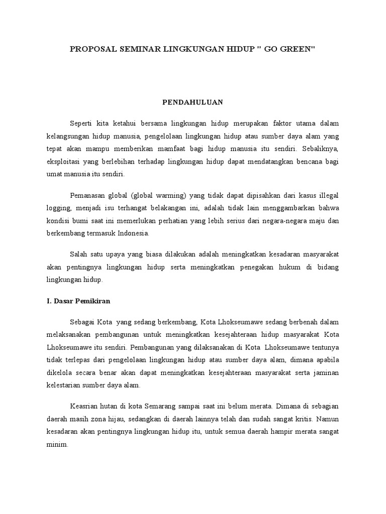 Contoh Proposal-Seminar-Lingkungan-Hidup | PDF