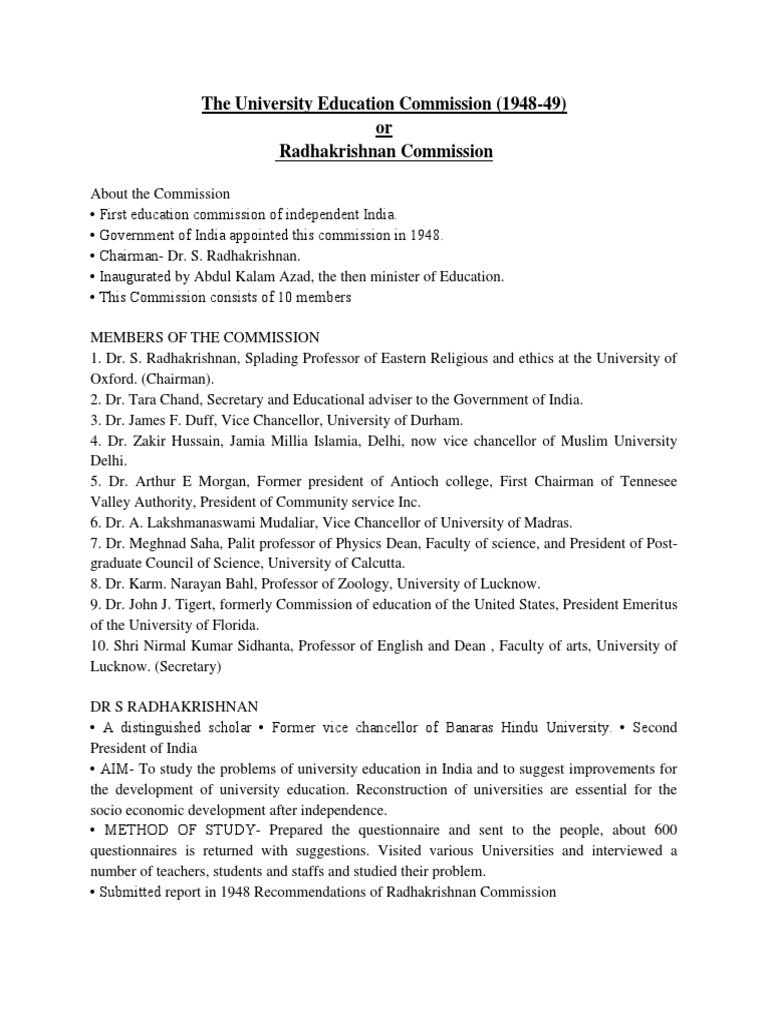 The University Education Commission M.A. SEM 2ND | PDF | Teachers ...