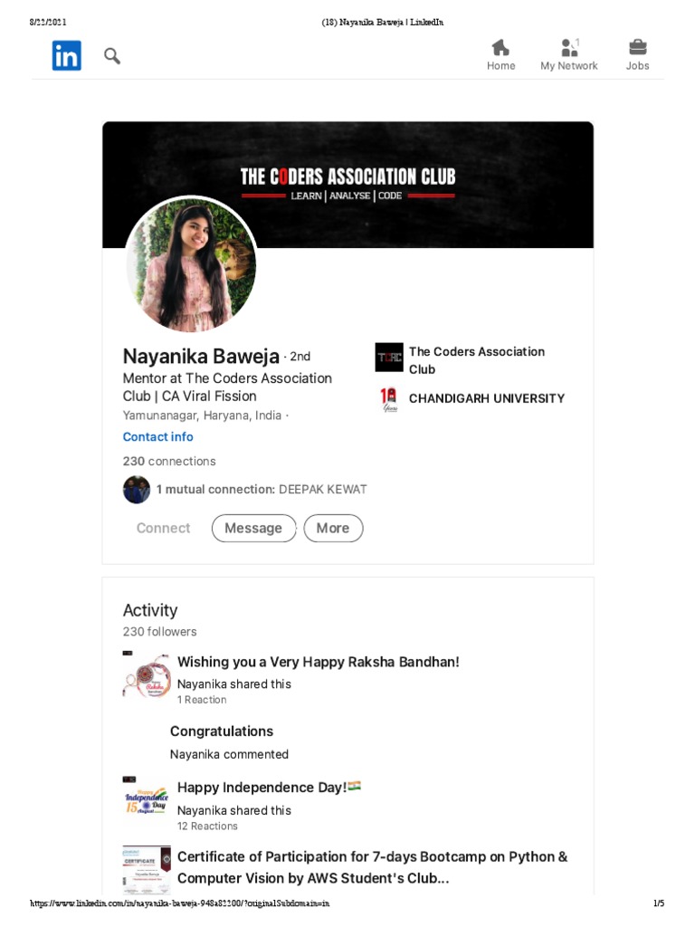 Nayanika Baweja - LinkedIn | PDF | Computing