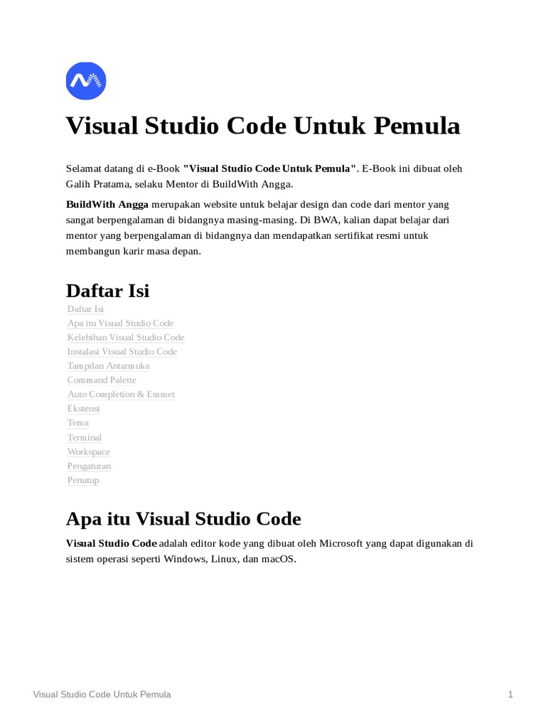 Visual Studio Code Untuk Pemula | PDF