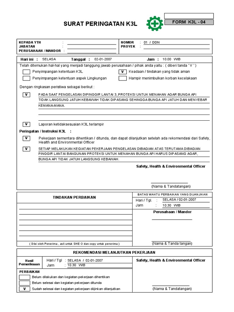 Surat Peringatan K3L | PDF