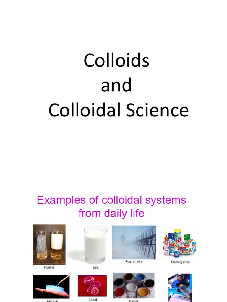 Colloids and Colloidal Science | PDF