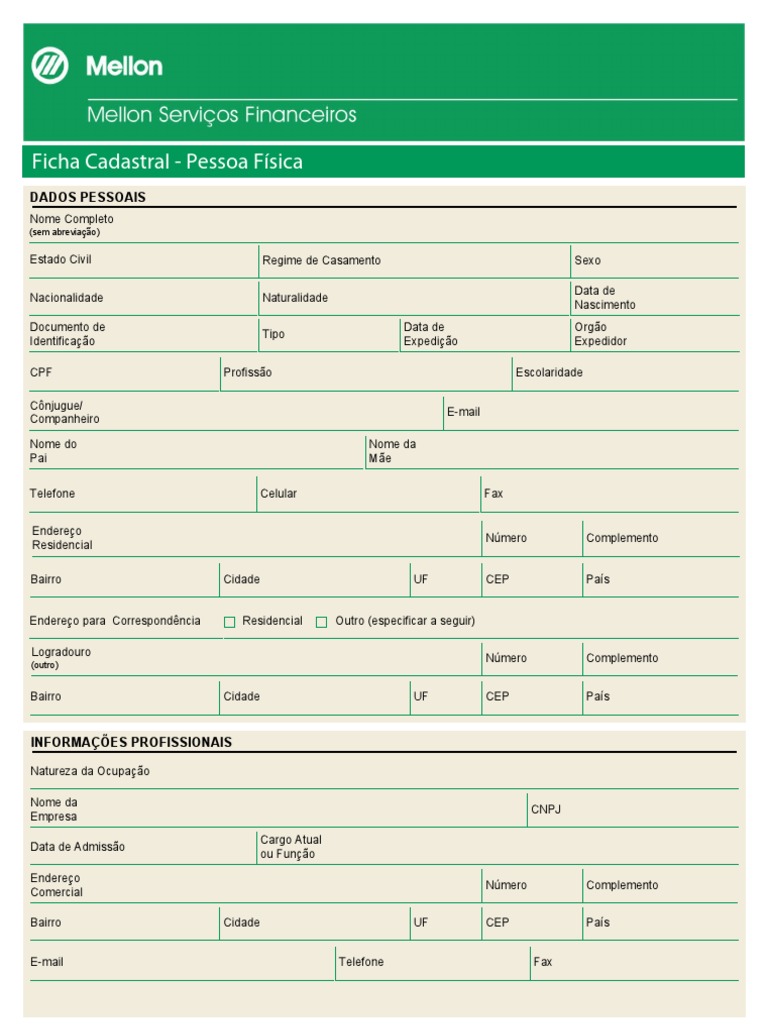 Exemplo de Ficha Cadastral Pessoa Juridica 2 | Business | Política