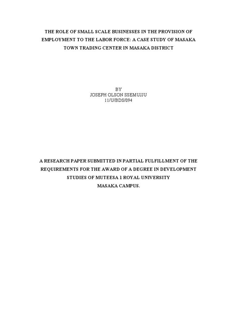 The Role of Small Scale Businesses in TH | PDF | Economic Growth ...