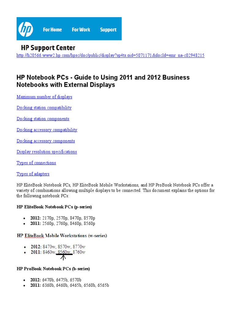 HP Support CTR (Truncated For Docking Sta) GUIDE TO USING 2011-12 BUS ...