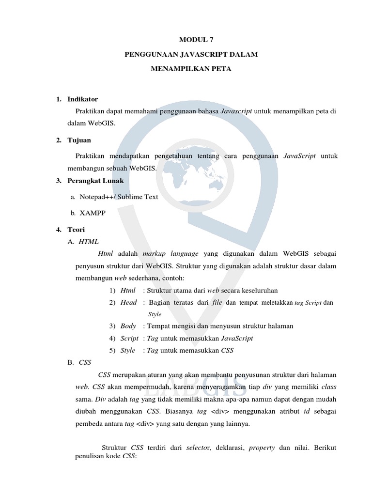 Modul 7 Java Script Dan Menampilkan Peta | PDF
