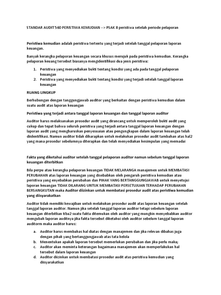 Ringkasan Sa 560 Peristiwa Kemudian | PDF