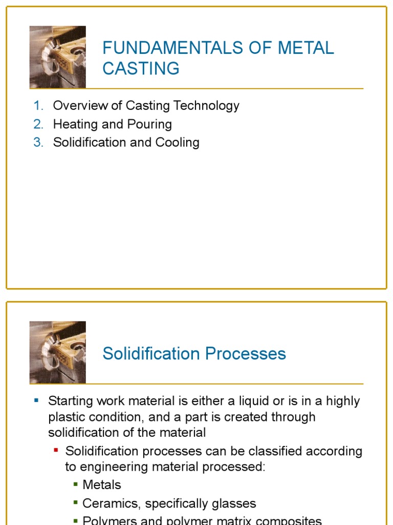 Fundamentals of Metal Casting | PDF | Casting (Metalworking) | Thermal ...