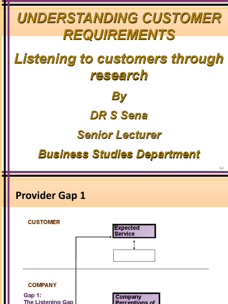 Understanding Customer Requirements Listening To Customers Through ...