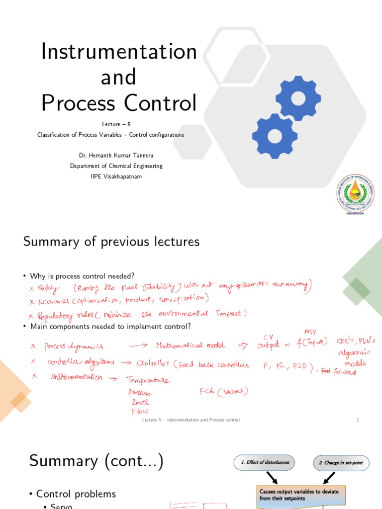 Lecture-5 - Classification of Process Variables - Control Strategies ...