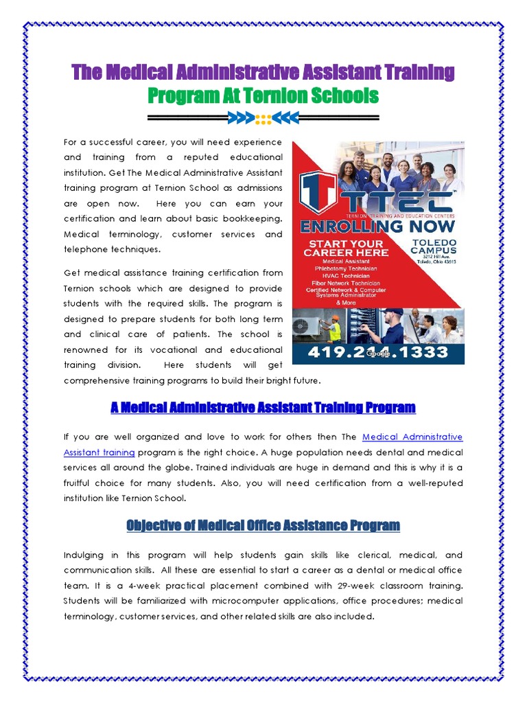 Medical Administrative Assistant Training Program | PDF | Medicine | Health Sciences