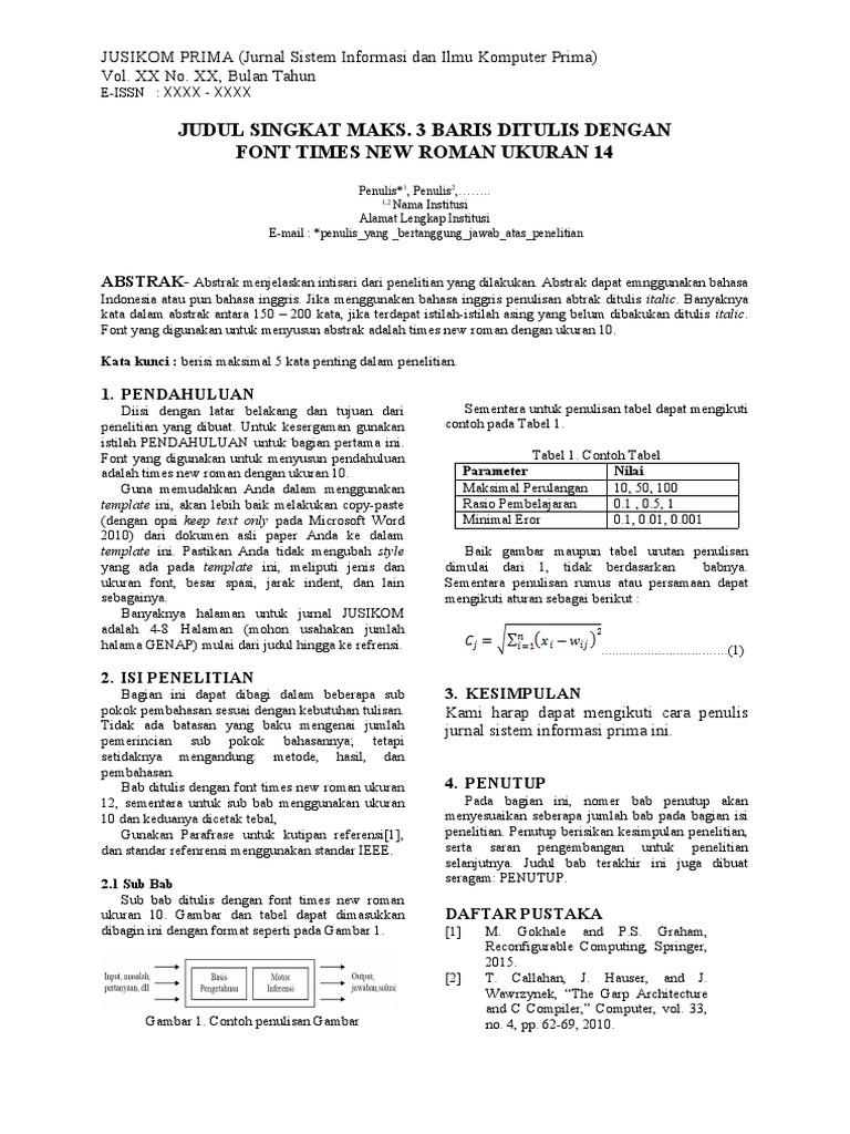 Template Penulisan Jurnal JUsikom2020 OTH | PDF