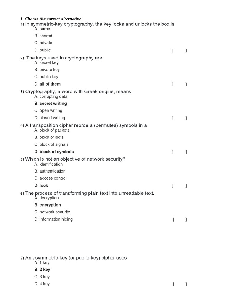 CNS Objective Mid1 Important Questions | PDF | Cryptography | Encryption