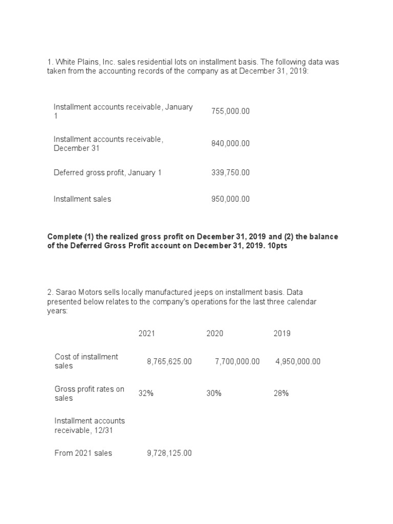 Installment Sales | PDF | Financial Accounting | Taxes