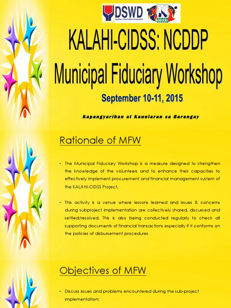 KALAHI-CIDSS: Presentation For Municipal Fiduciary Workshop | PDF ...