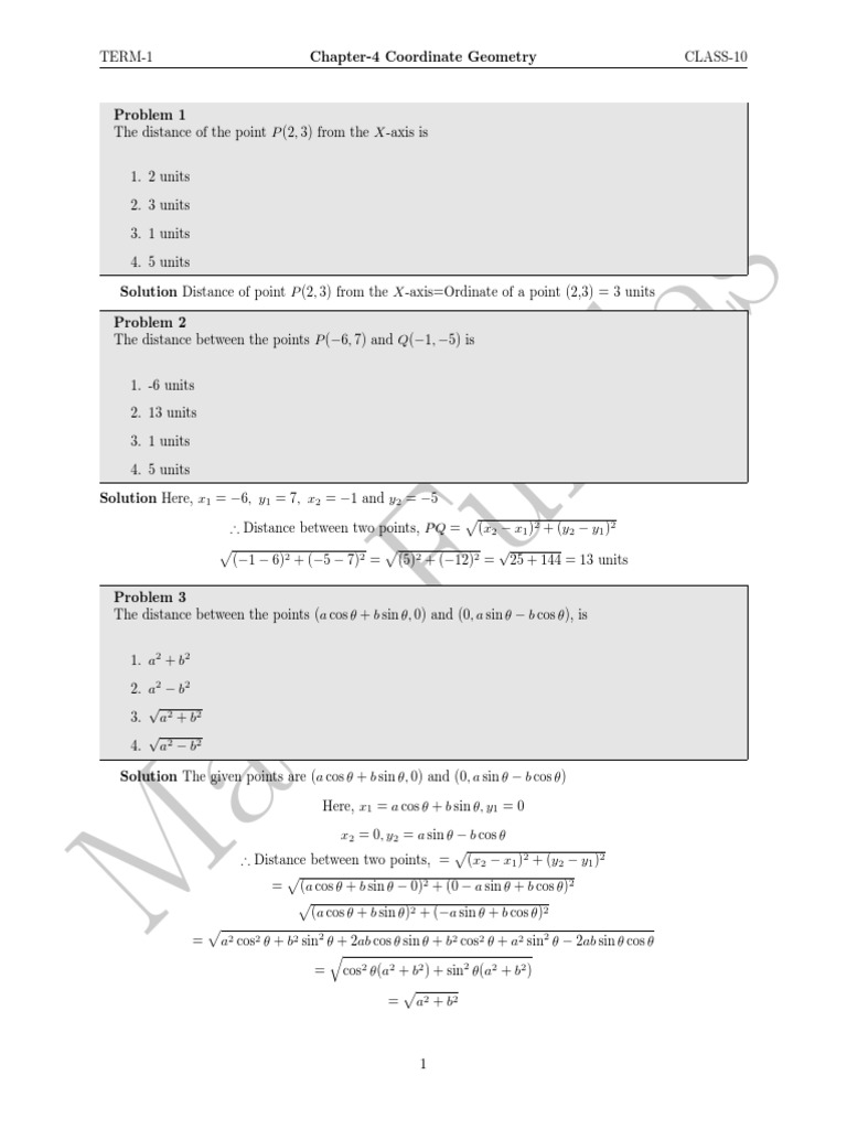 Class 10 Coordinate Geometry | PDF | Geometry | Mathematics