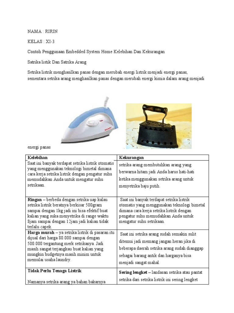 Contoh Penggunaan Embedded System Home Kelebihan Dan Kekurangan | PDF