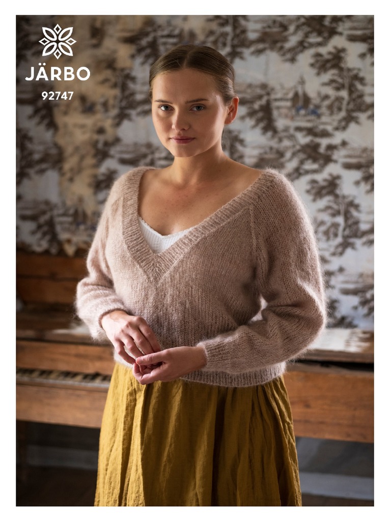 Elsa - Jumper in Mohair With V-Neck | PDF | Knitting | Gauge (Knitting)