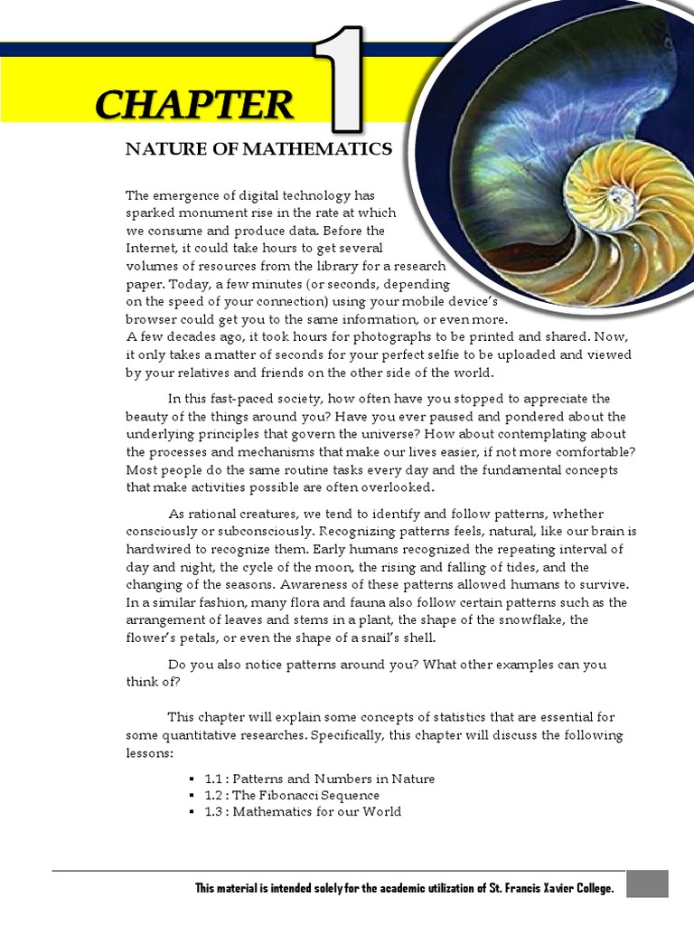 CHAPTER-1 - Mathematics in The Modern World | PDF | Pattern | Symmetry