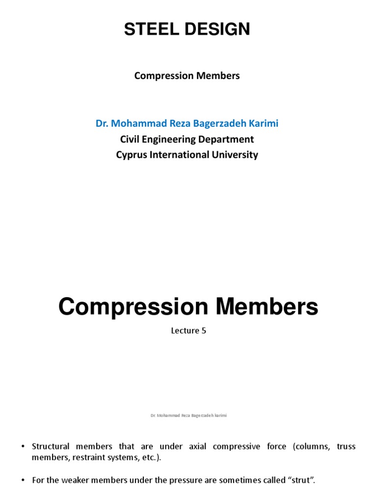 Steel Compression Member Design | PDF | Buckling | Deformation ...