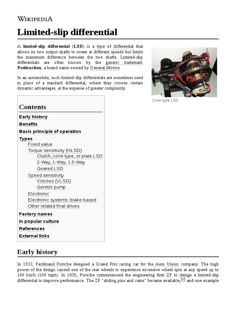 Limited-Slip Differential: Positraction, A Brand Name Owned by General ...