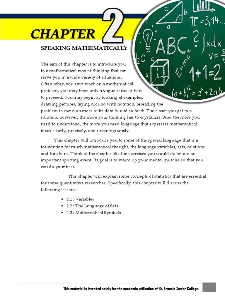 Chapter-2-Mathematics in The Modern World | PDF | Set (Mathematics ...