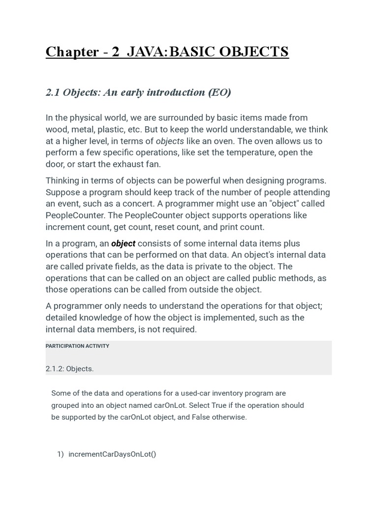 Text Chapter 2 Basic Objects | PDF | Reserved Word | Variable (Computer Science)