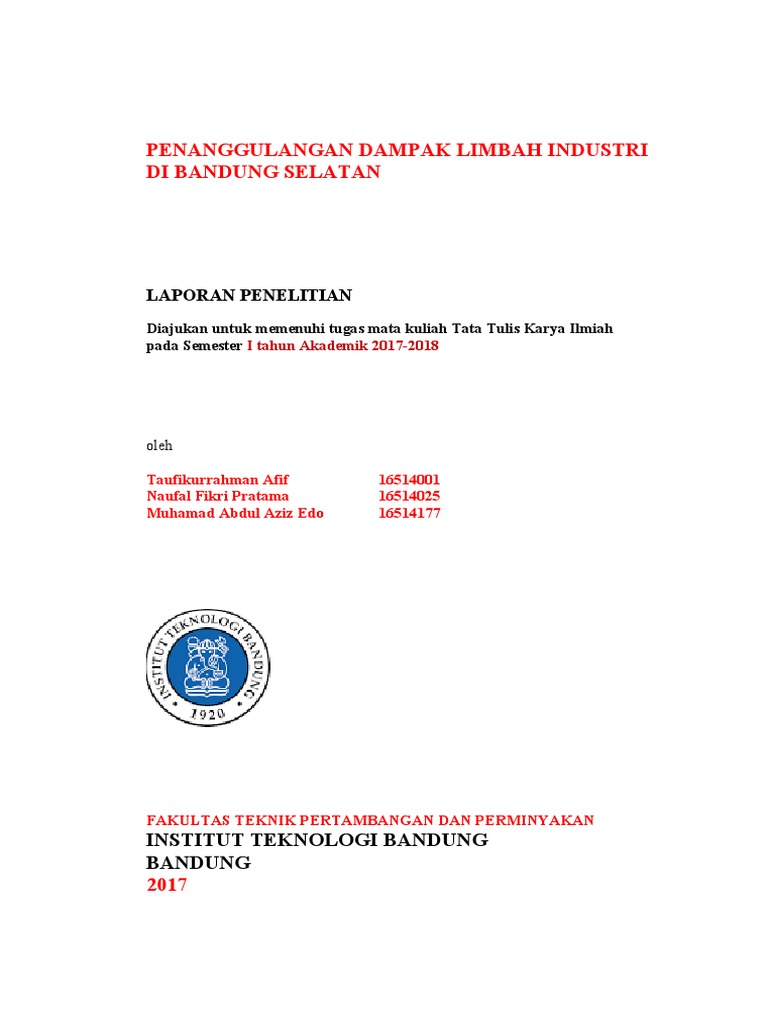 Laporan Lengkap Itb | PDF