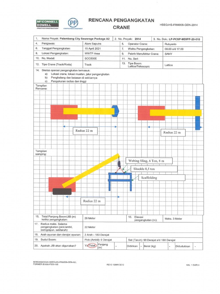 Lifting Plan Scaffold Abr-Signed | PDF