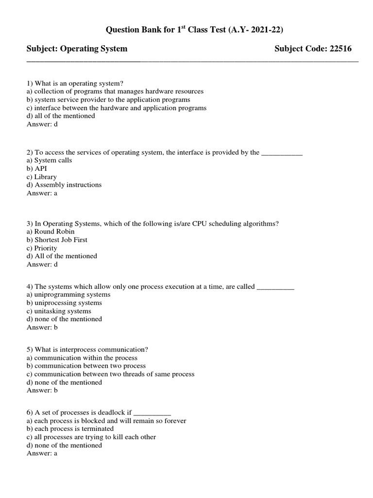 Uniprocessing Systems Explained | PDF | Process (Computing) | Operating ...