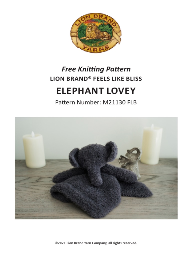 Elephant Lovey: Free Knitting Pattern | PDF | Knitting | Knitting Needle