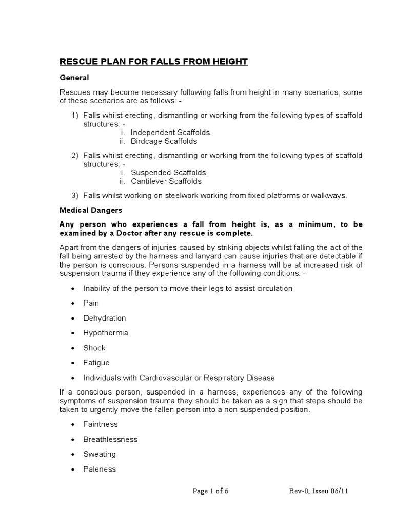 Rescue Plan for Scaffold Falls | PDF | Physiology | Clinical Medicine