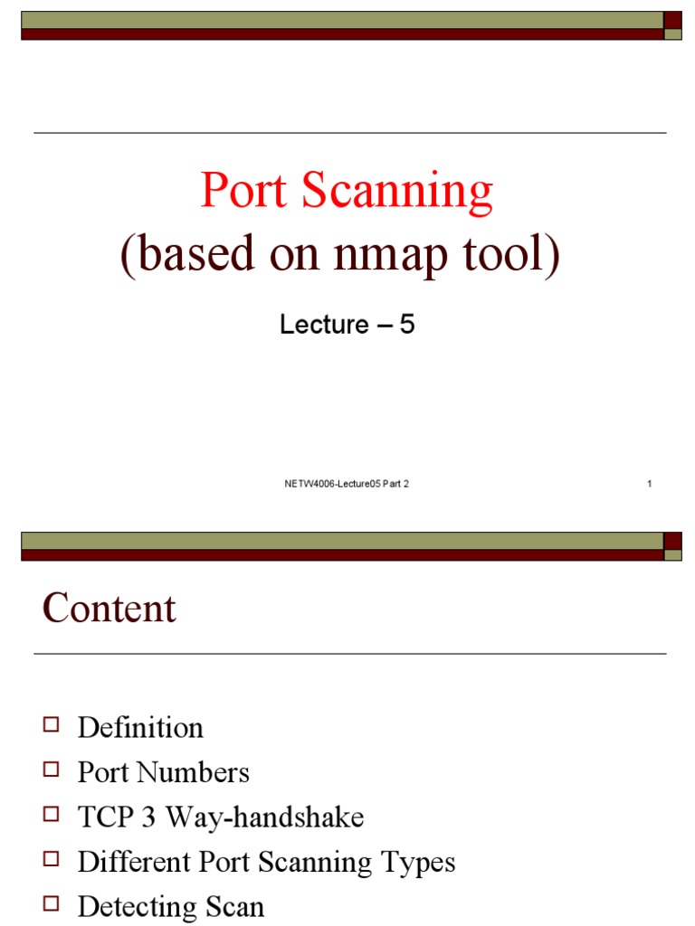 Week 5 Port Scanning Based On NMAP | Download Free PDF | Port (Computer Networking ...