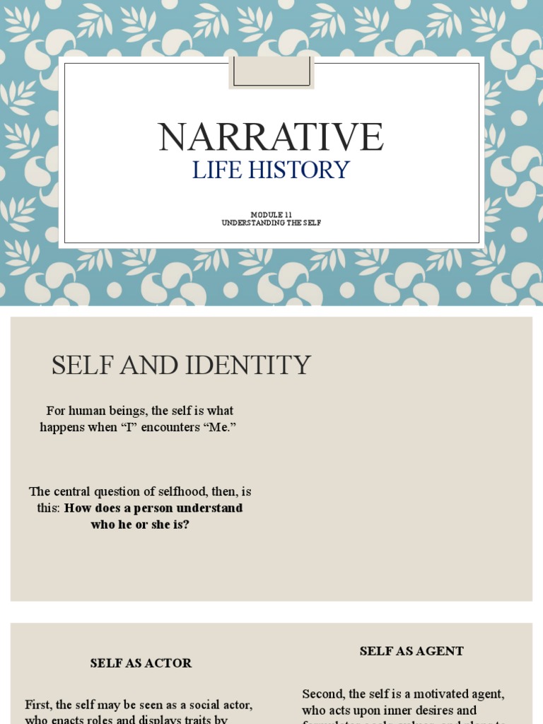 Understanding the Self Through Life Stories and Narratives | PDF | Self ...