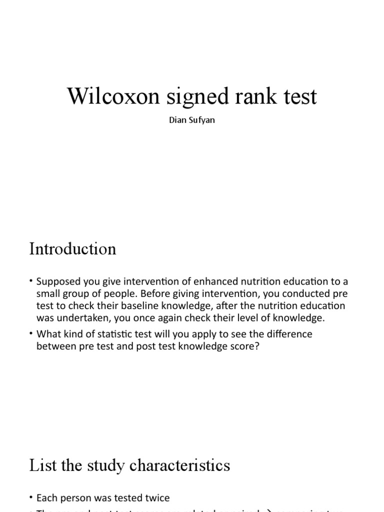 Wilcoxon Test for Education Impact | PDF | Student's T Test | Research ...