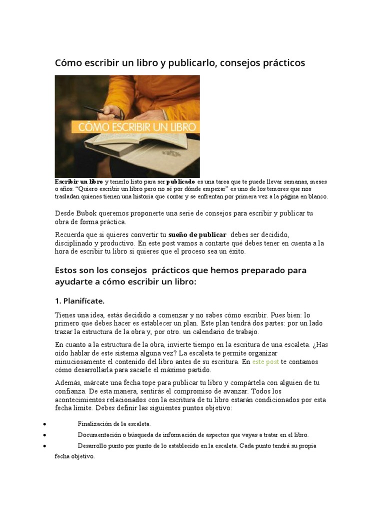 Cómo Escribir Un Libro y Publicarlo | PDF | Libros